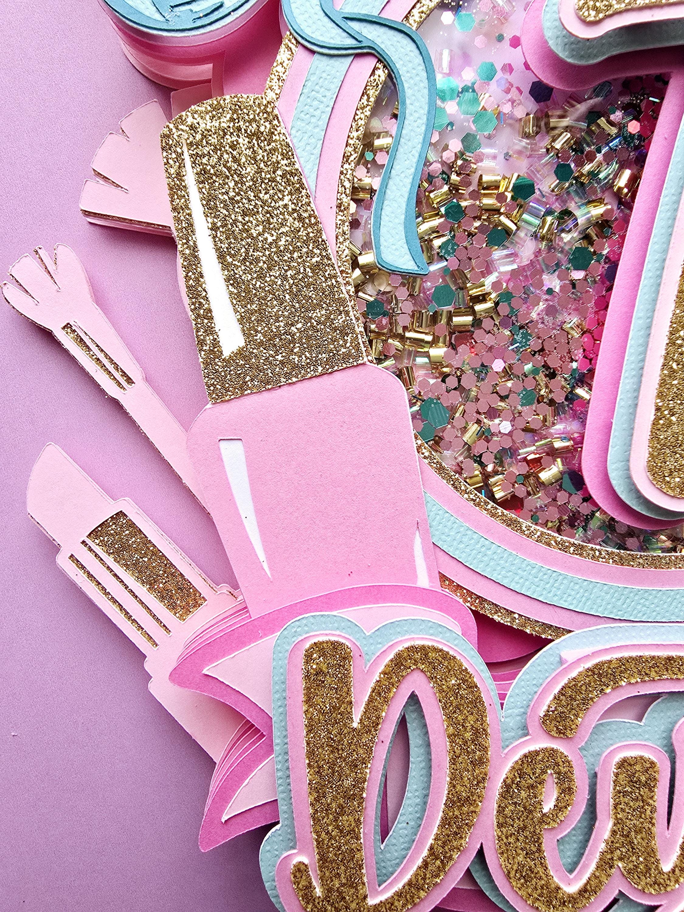 Glam Spa Party Cake Topper: Personalized Glitter Birthday Decoration - Etsy