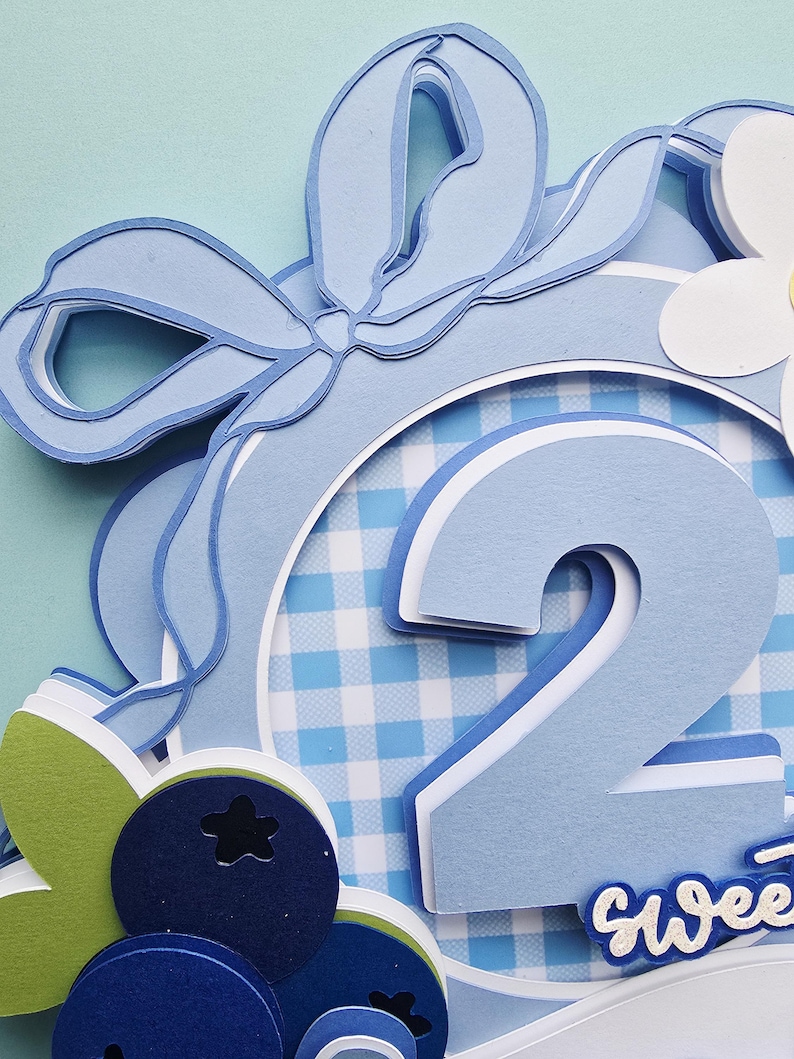 Two Sweet Birthday Cake Topper: Berry Theme, Personalized 2nd Birthday ...