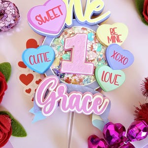 Sweet One Cake Topper| Valentine's Day Cake Topper | Conversation Heart ...