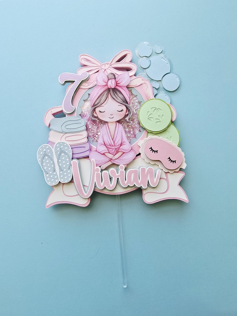 Spa Party Cake Topper -shaker Birthday Decoration - Etsy