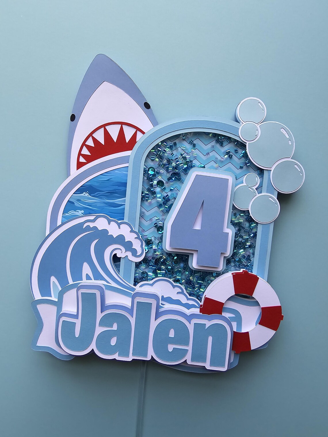 Shark Shaker Cake Topper Underwater Party Decoration - Etsy