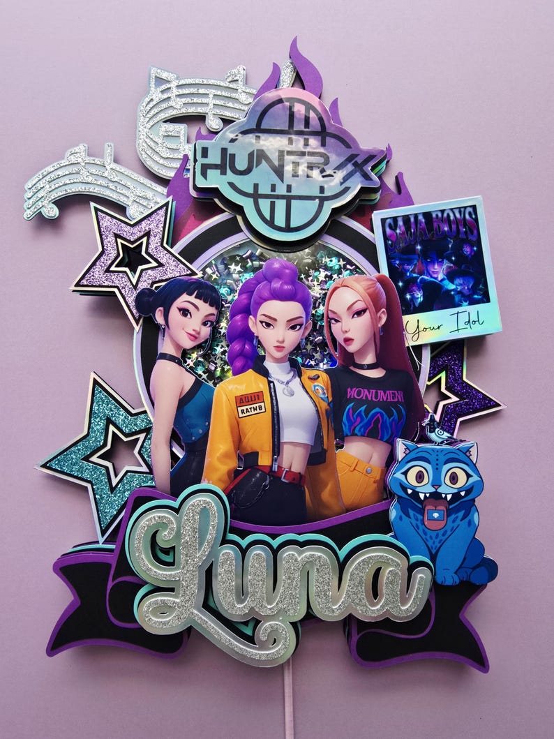 Handmade Kpop Huntrix Cake Topper – Shaker Style Birthday Decor - Etsy ...