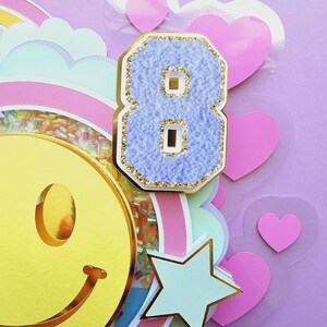 Retro Smiley Face Cake Topper - Preppy Shaker Birthday Party Decoration ...