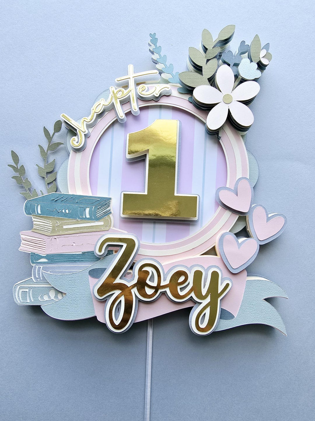 Baby’s First Chapter Cake Topper - Book Theme 1st Birthday Decor ...