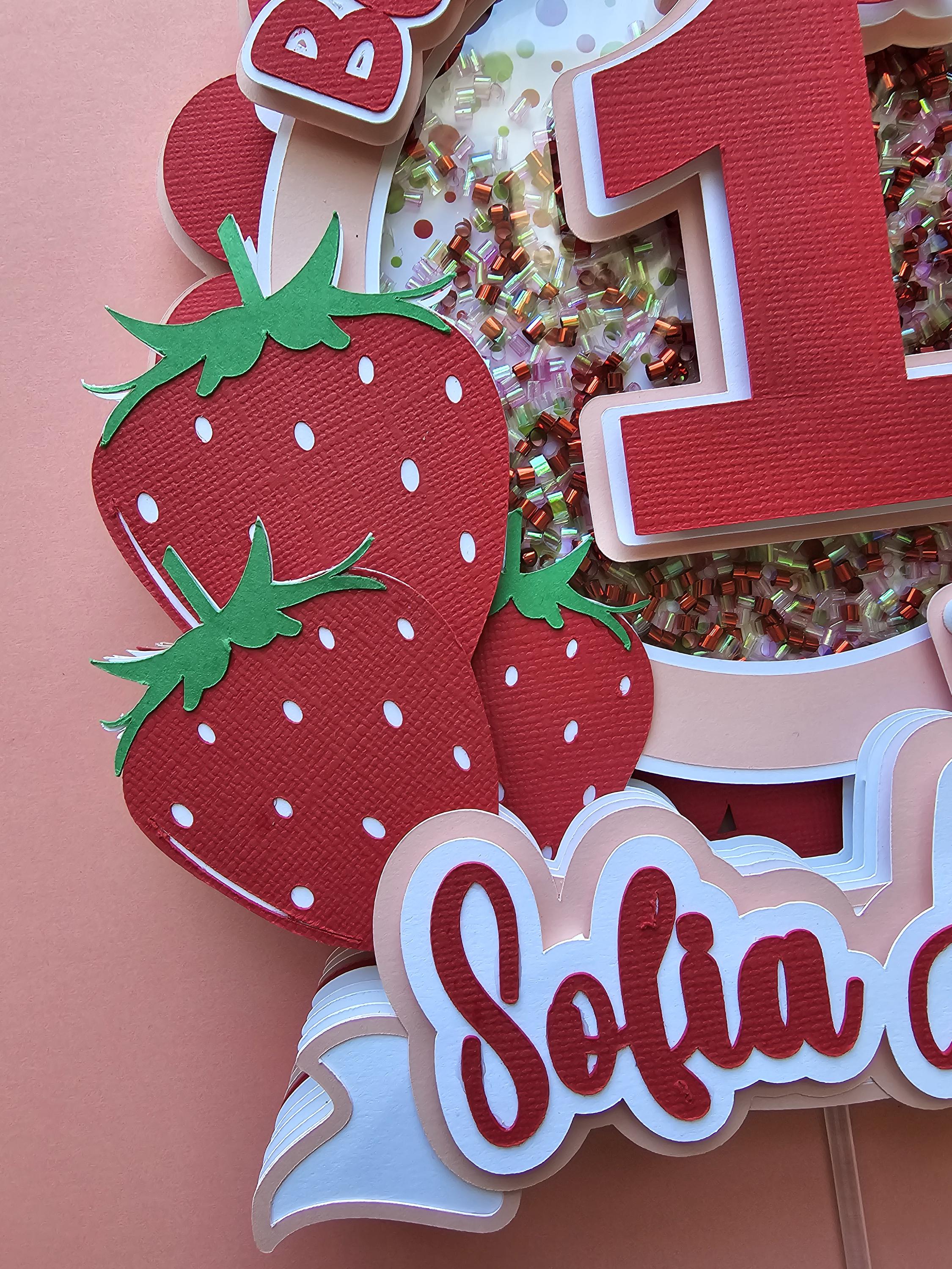 Berry First Birthday Cake Topper - 3D Shaker Decoration - Etsy