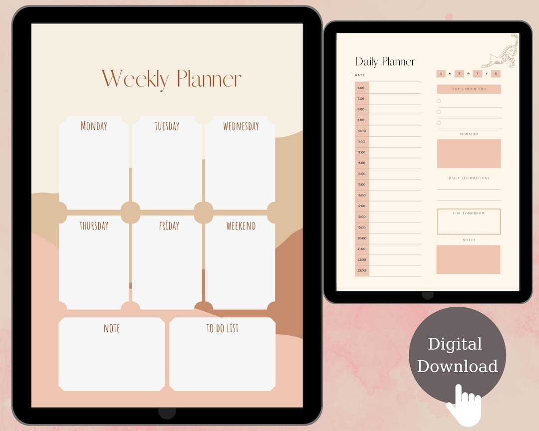 Weekly Planner Printable Digital Planner Goodnotes Planner Daily ...