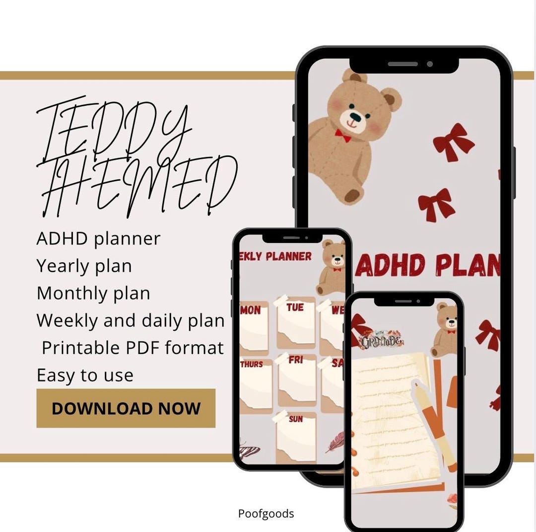 ADHD Focus Planner 2025: Neurodivergent Digital Organizer (PDF Download ...