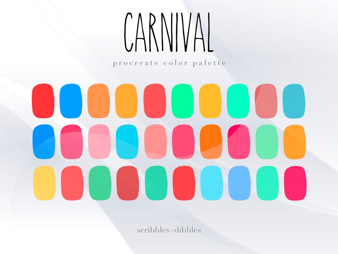 Carnival Procreate Color Palette 30 Handpicked Swatches R - Etsy