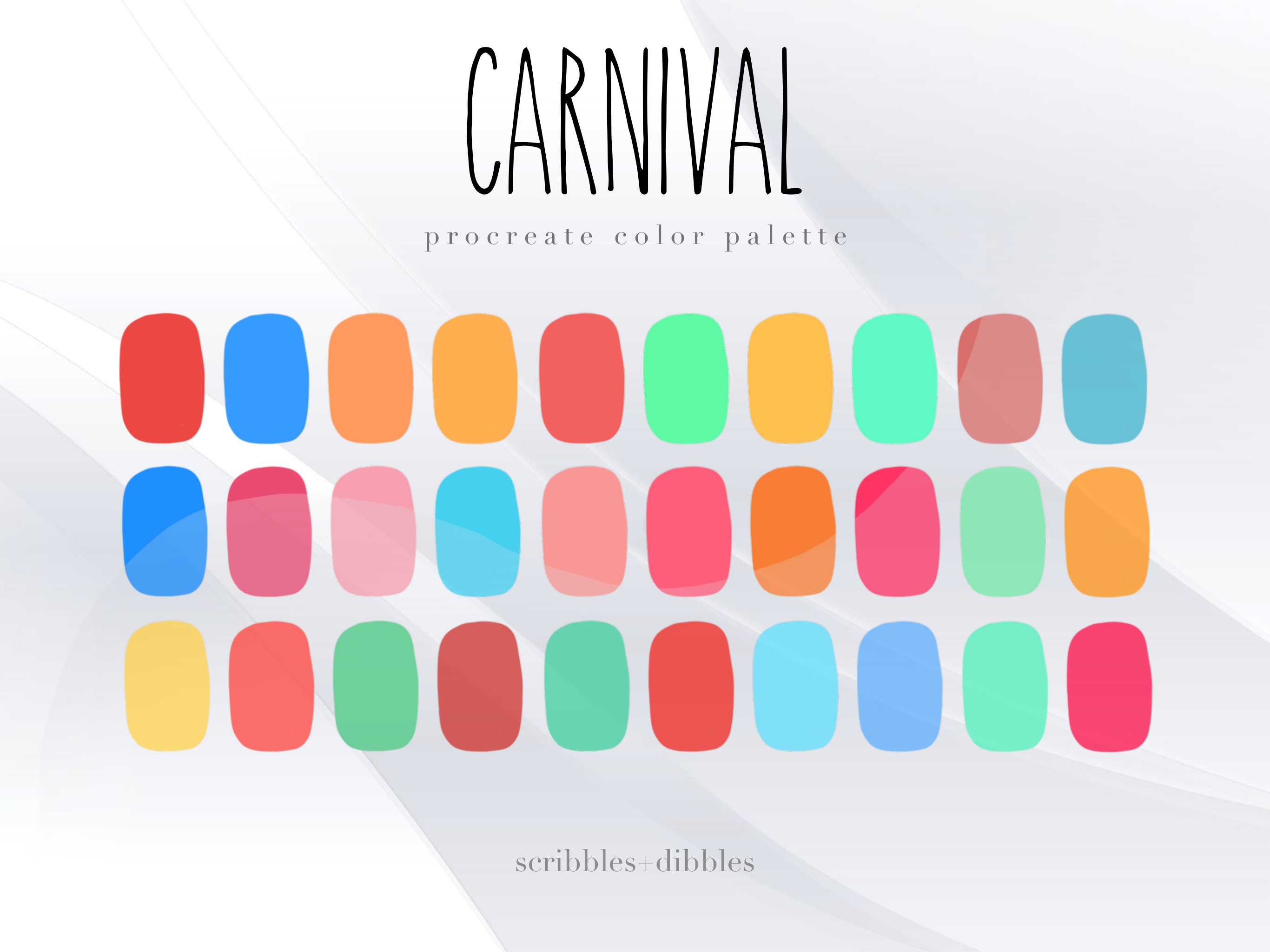 Carnival Procreate Color Palette 30 Handpicked Swatches R Etsy