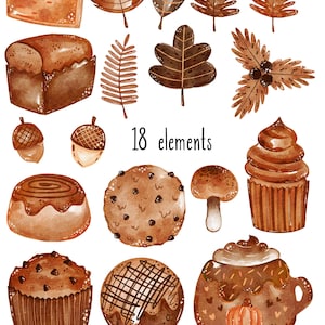 Commercial Use Fall Treats Clipart Set 300 DPI Transparent Back Ground ...