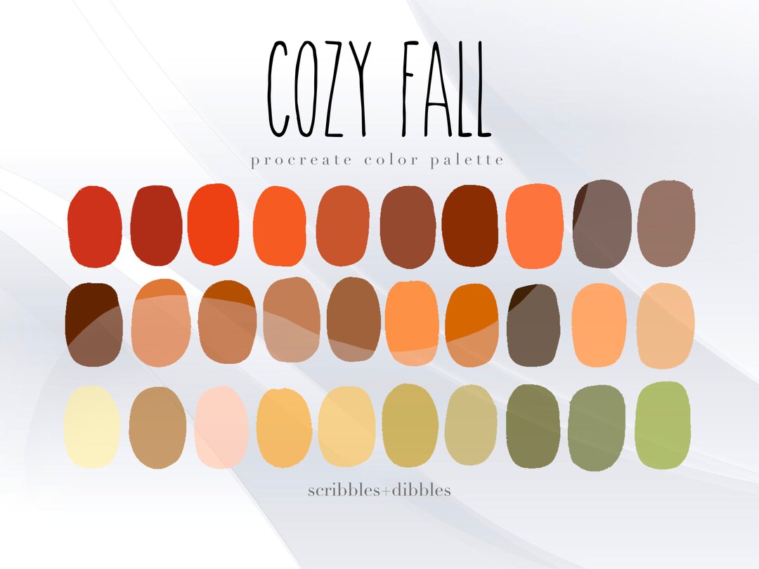 Cozy Fall Procreate Color Palette 30 Handpicked Swatches - Etsy