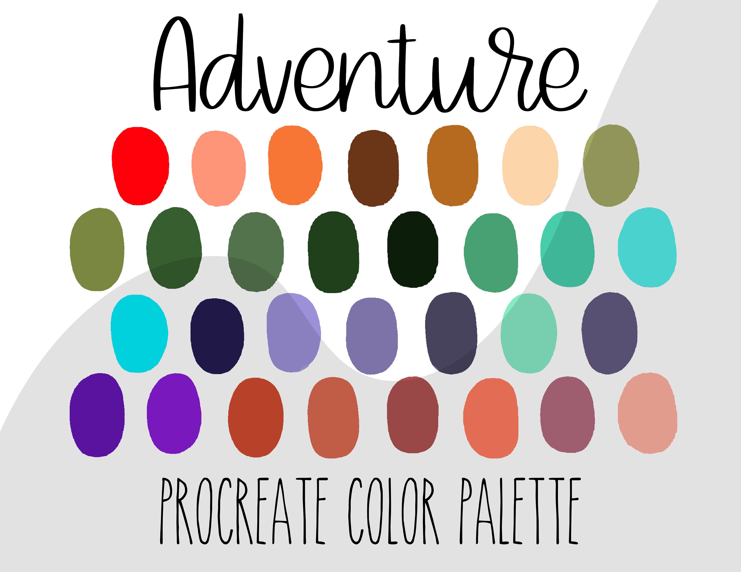 Adventure Procreate Color Palette 30 Handpicked Swatches - Etsy