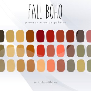 Fall Boho Procreate Color Palette 30 Handpicked Swatches - Etsy