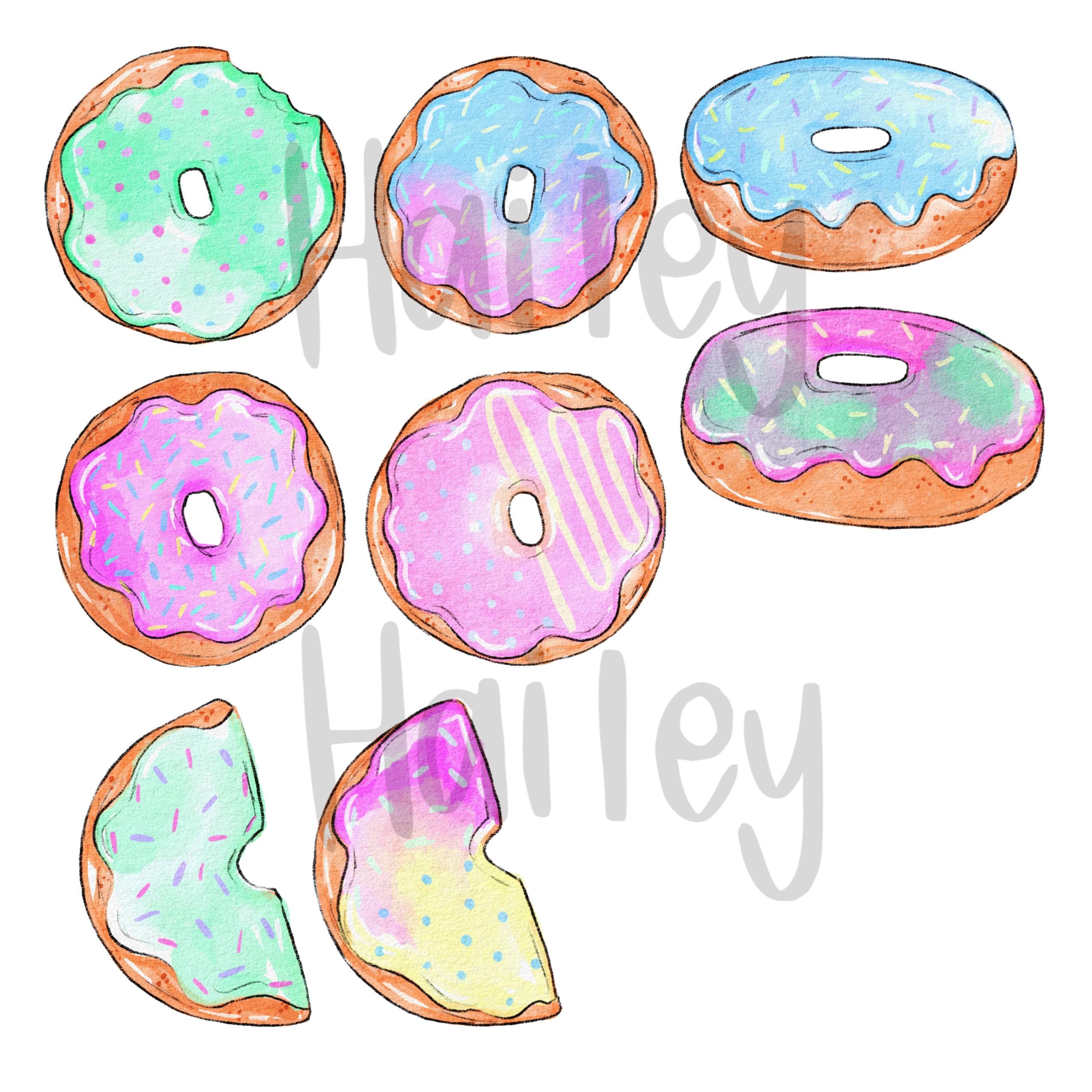 Commercial Use Donuts Clipart Set 300 DPI Transparent Background - Etsy
