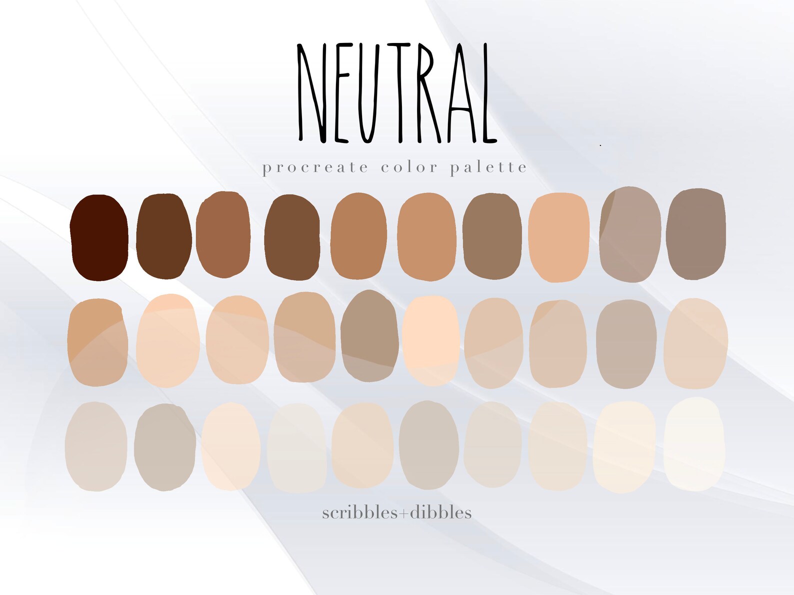 Neutral Procreate Color Palette 30 Handpicked Swatches - Etsy