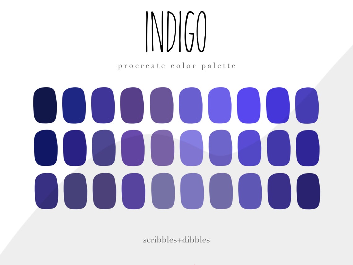 Indigo Shades Procreate Color Palette 30 Handpicked Swatches - Etsy