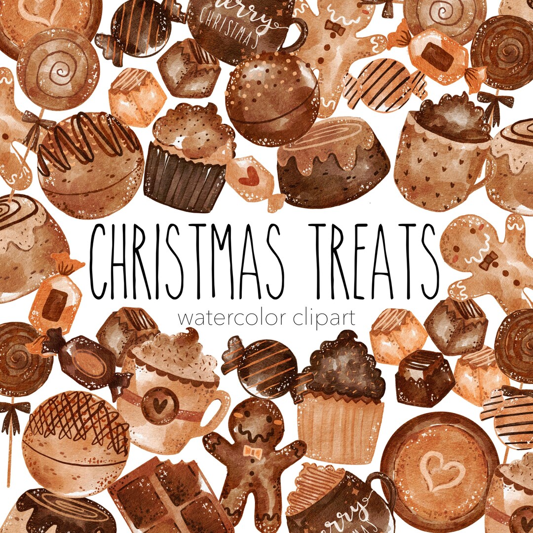 Commercial Use Christmas Treats Clipart Set 300 DPI Transparent Back ...