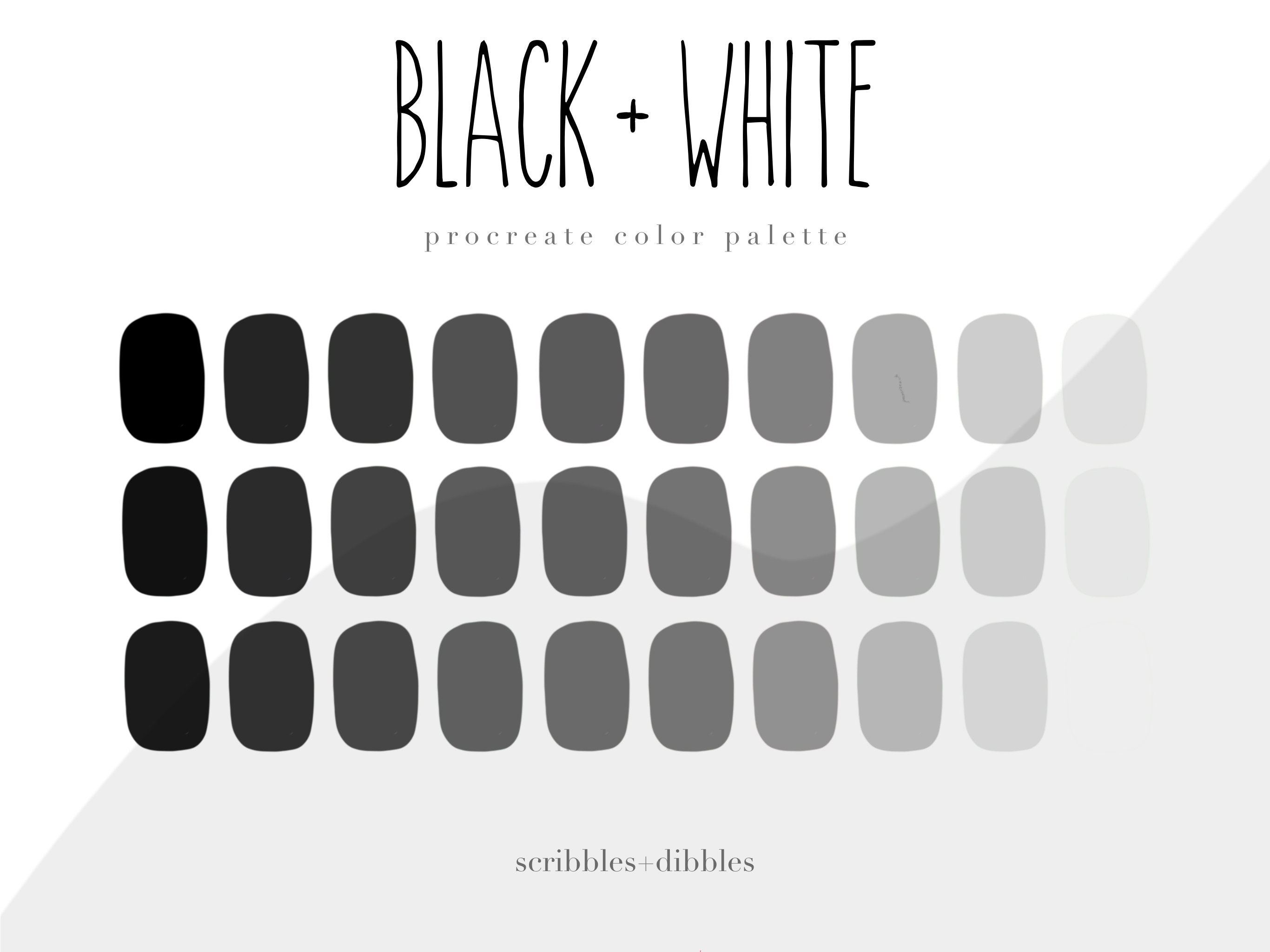 Black + White Procreate Color Palette 30 Handpicked Swatches - Etsy