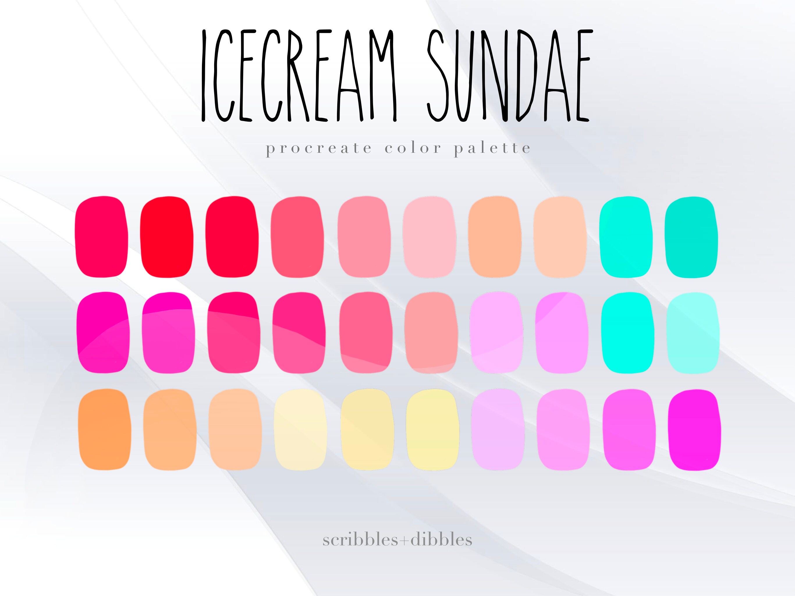 Icecream Sundae Procreate Color Palette 30 Handpicked Swatches - Etsy