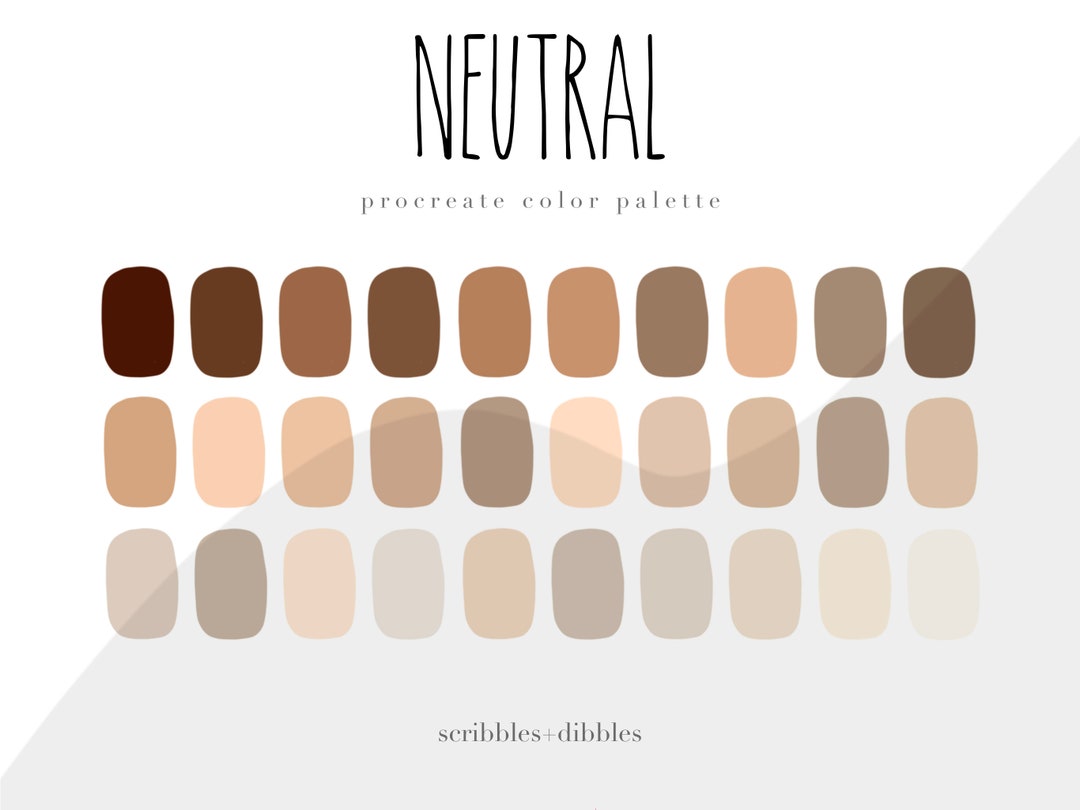 Neutral Procreate Color Palette 30 Handpicked Swatches - Etsy