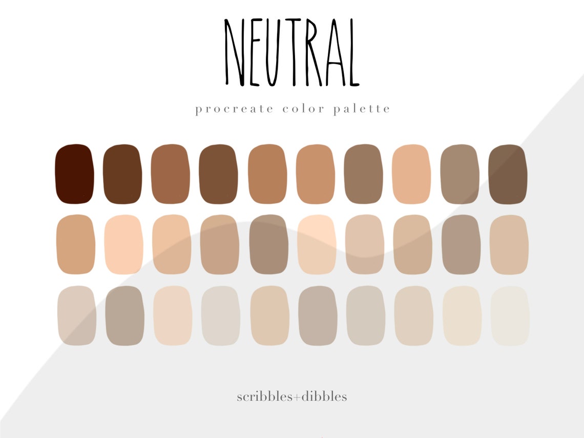 Neutral Procreate Color Palette 30 Handpicked Swatches - Etsy
