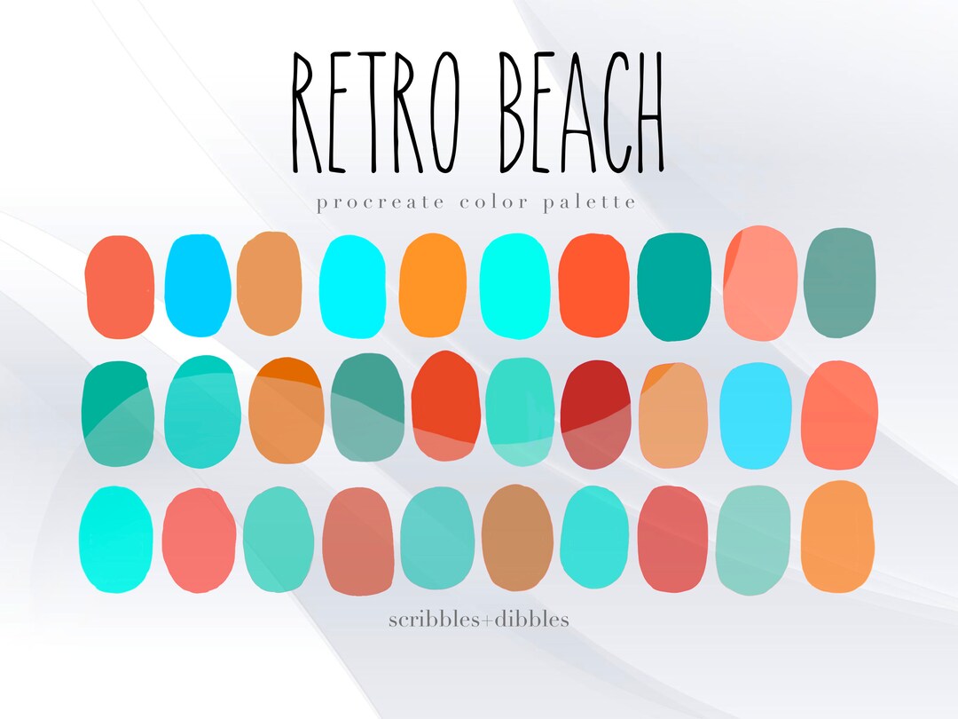 Retro Beach Procreate Color Palette 30 Handpicked Swatches - Etsy