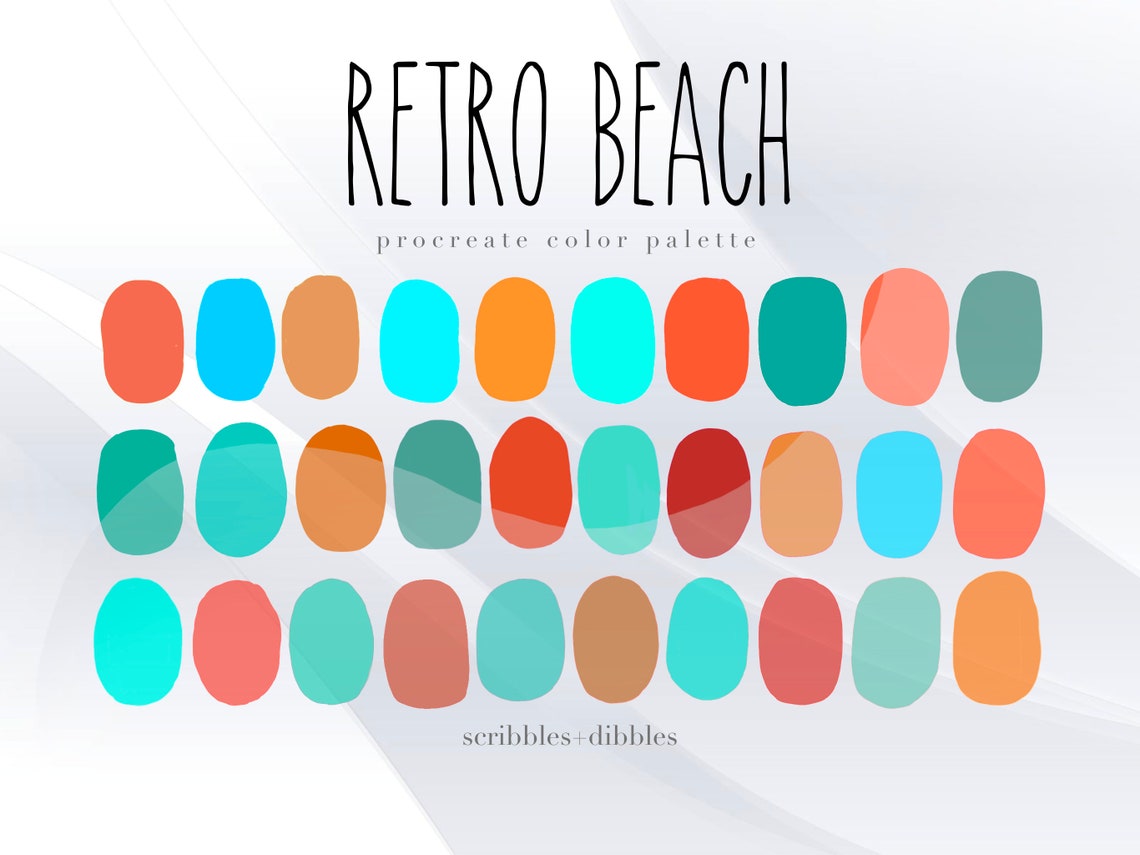 Retro Beach Procreate Color Palette 30 Handpicked Swatches - Etsy