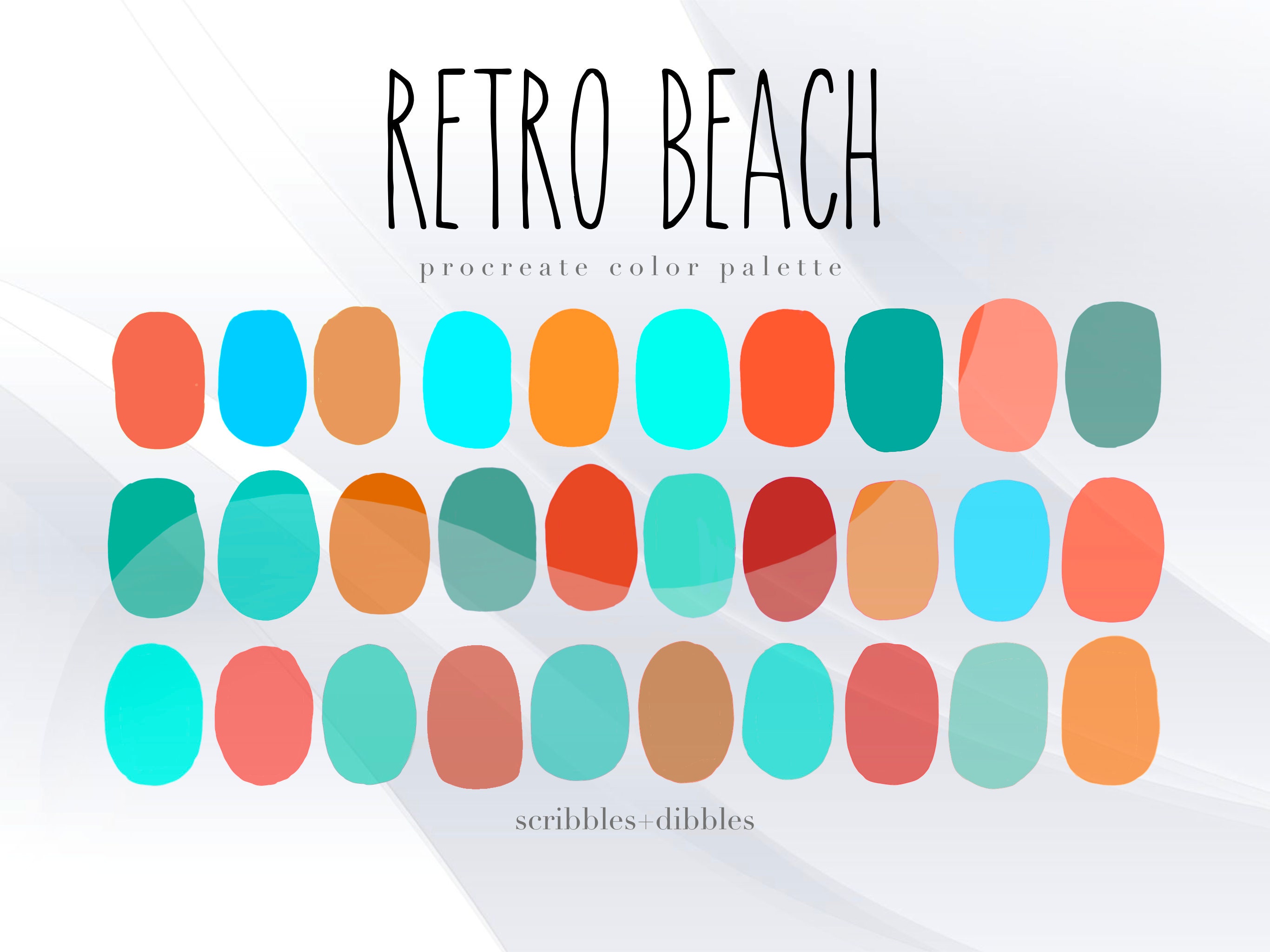 Retro Beach Procreate Color Palette 30 Handpicked Swatches - Etsy