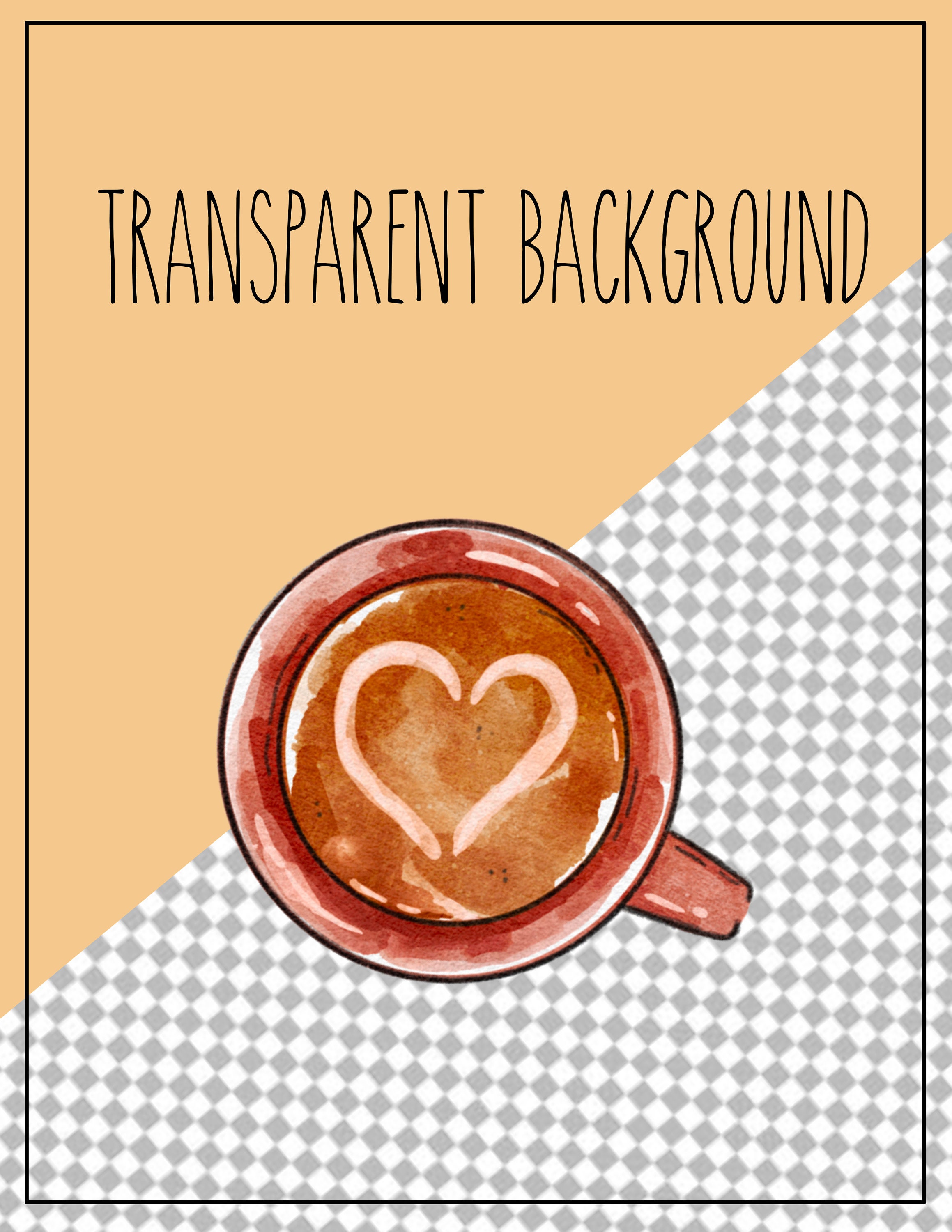 Commercial Use Coffee Clipart Set 300 DPI Transparent Background - Etsy