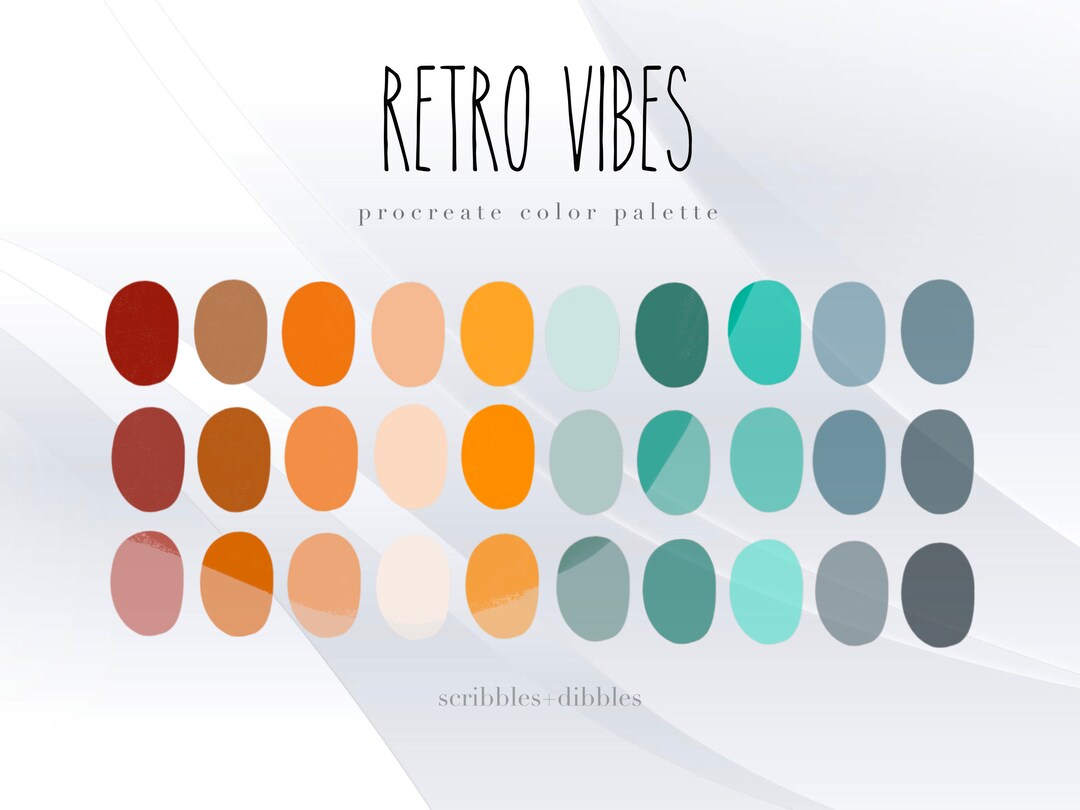 Retro Procreate Color Palette 30 Handpicked Swatches Etsy