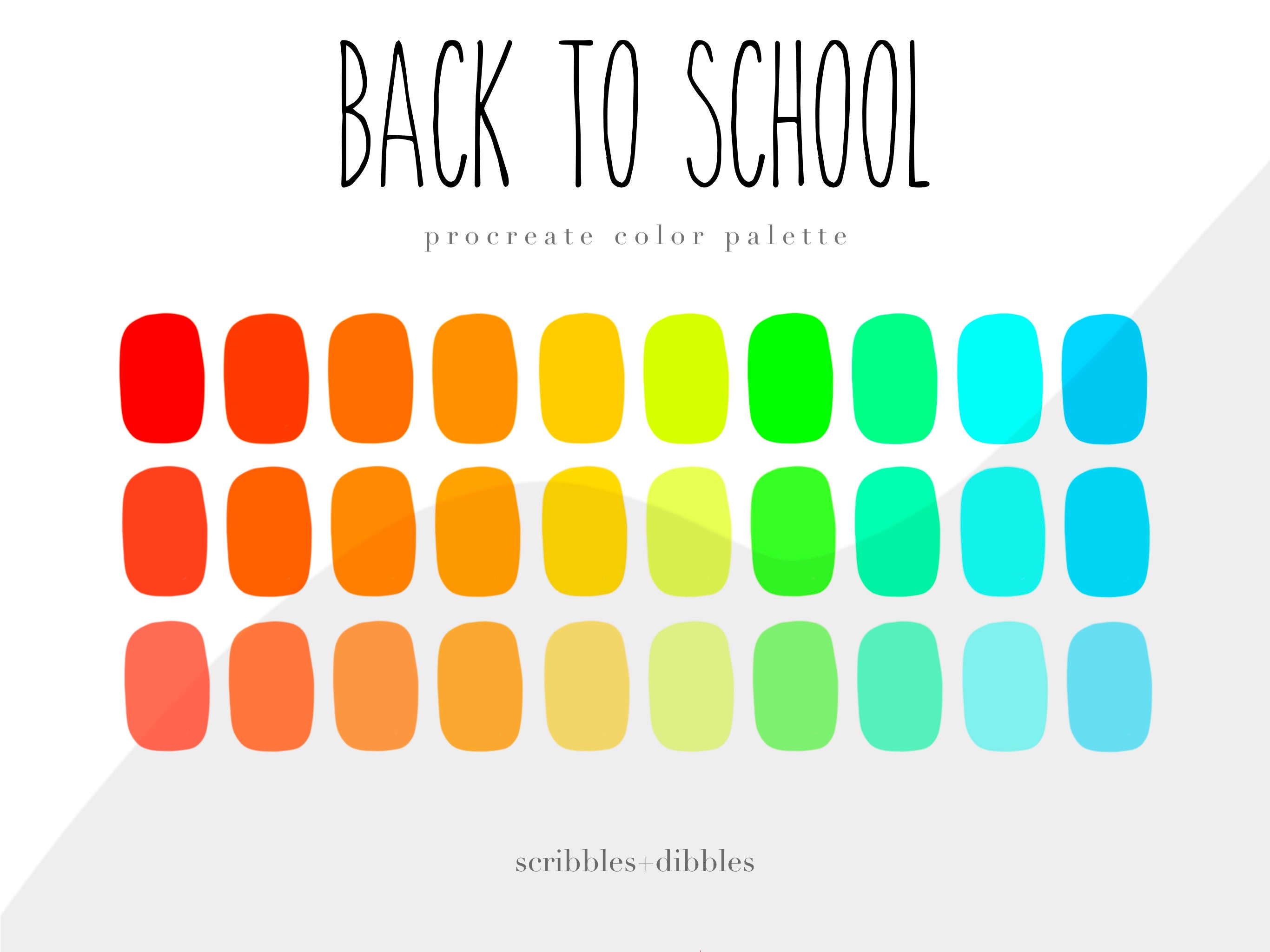 Back to School Procreate Color Palette 30 Handpicked Swatches - Etsy