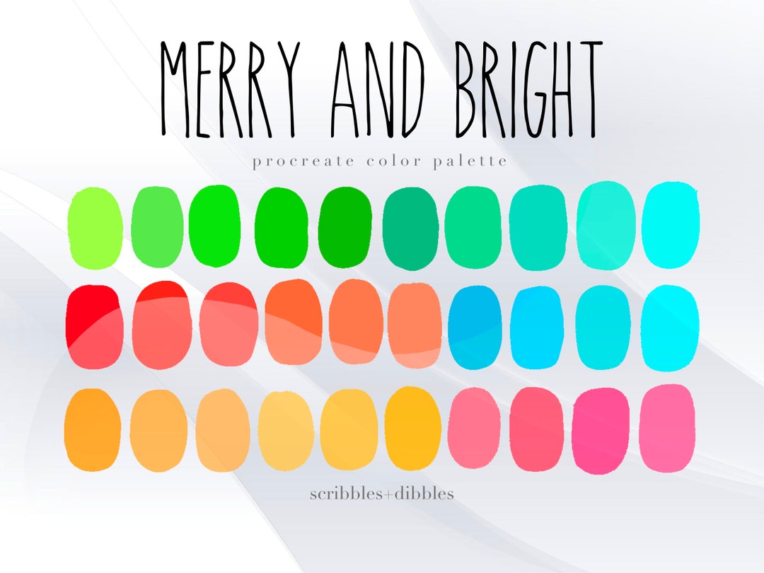 Merry and Bright Procreate Color Palette 30 Handpicked - Etsy