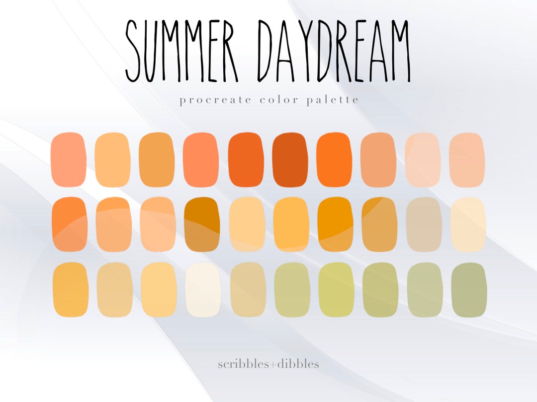 Summer Daydream Procreate Color Palette 30 Handpicked Swatches - Etsy