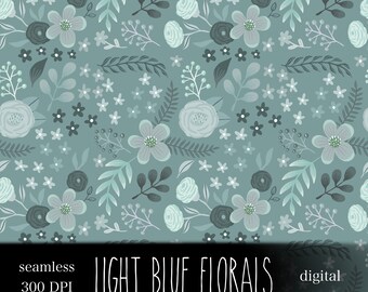 Digital Seamless Floral Paper / Handdrawn / Cute Floral Scrapbooking ...
