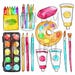 Commercial Use Art Supplies Clipart Set 300 DPI Transparent Background ...