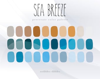Sea Color Palette Procreate, Procreate Green, Ocean Color Palette ...