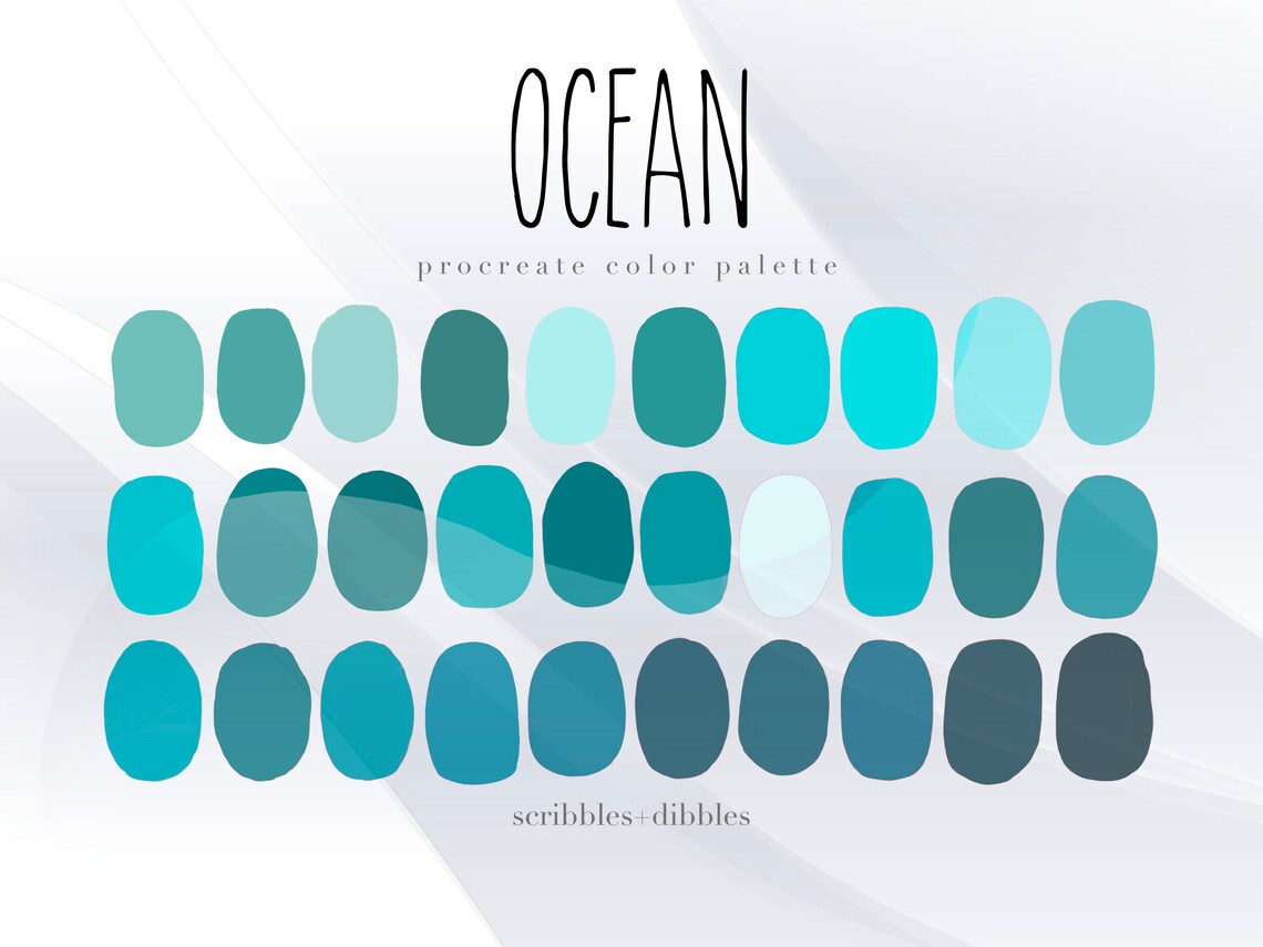 Ocean Procreate Color Palette 30 Handpicked Swatches - Etsy
