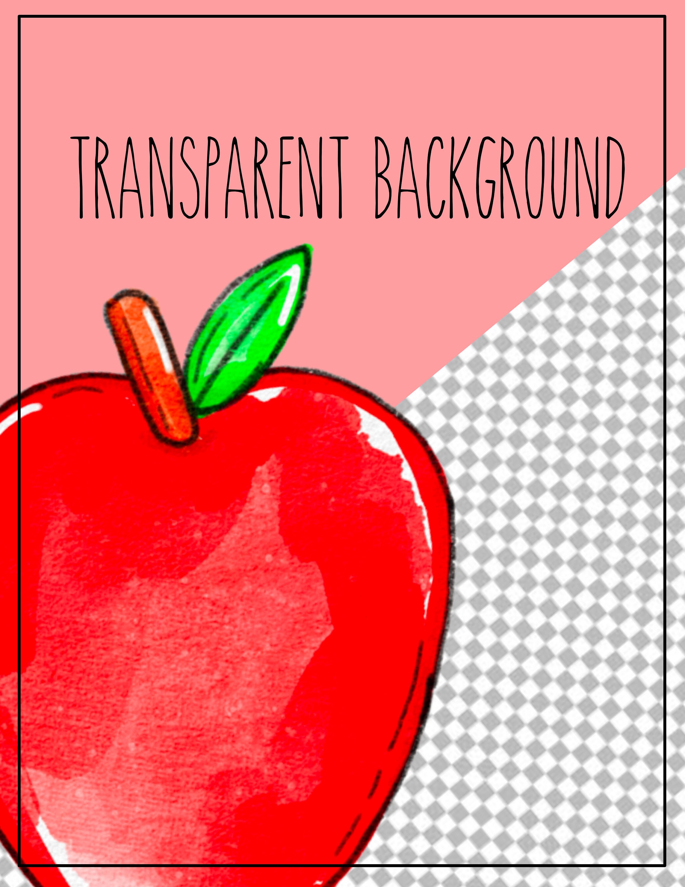 Commercial Use Apple Clipart Set 300 DPI Transparent Background - Etsy