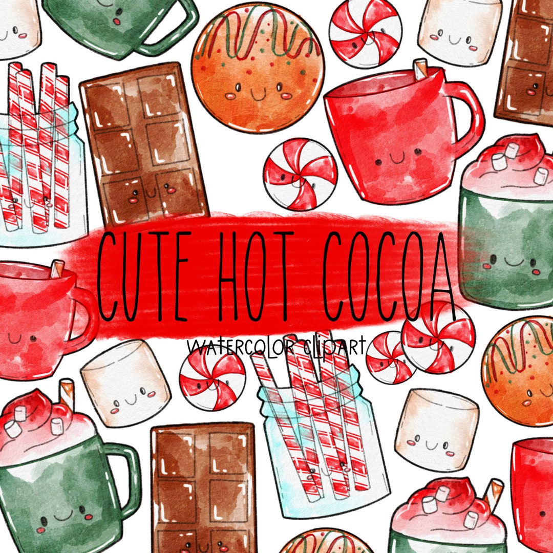 Commercial Use Cute Hot Chocolate Clipart Set 300 DPI Transparent ...