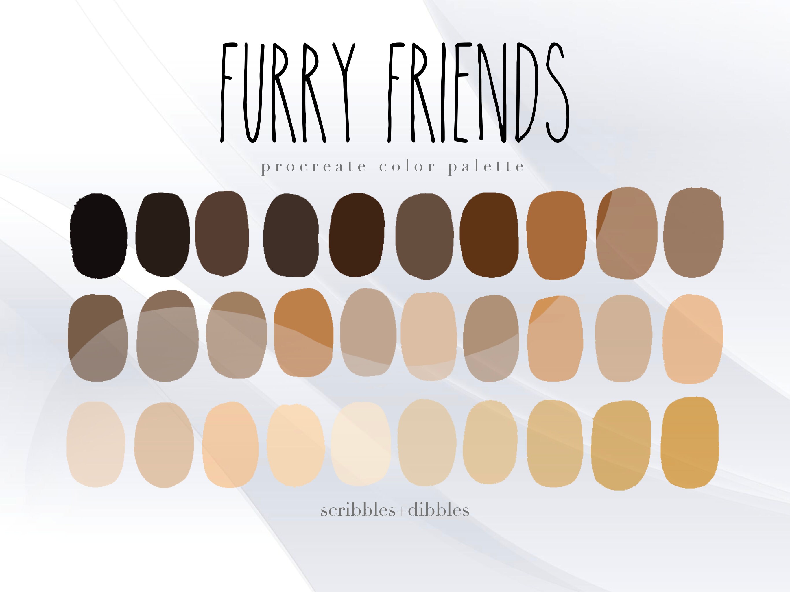 Furry Procreate Color Palette 30 Handpicked Swatches - Etsy