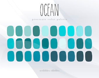 Sea Color Palette Procreate, Procreate Green, Ocean Color Palette ...