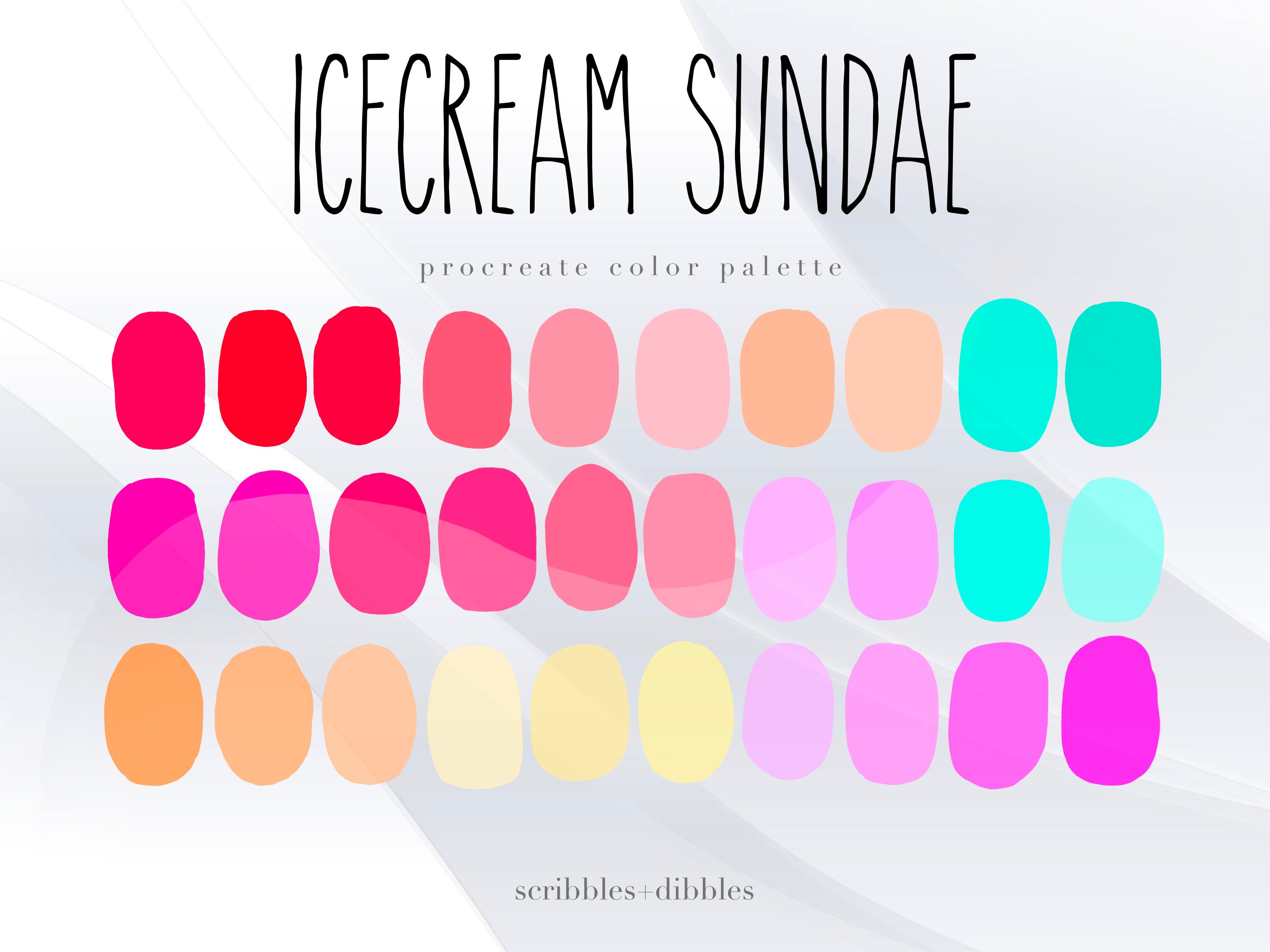 Icecream Sundae Procreate Color Palette 30 Handpicked Swatches - Etsy