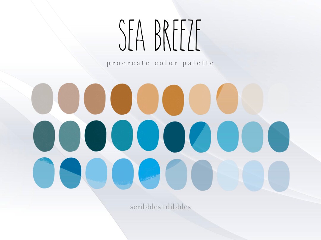 Sea Breeze Procreate Color Palette 30 Handpicked Swatches - Etsy