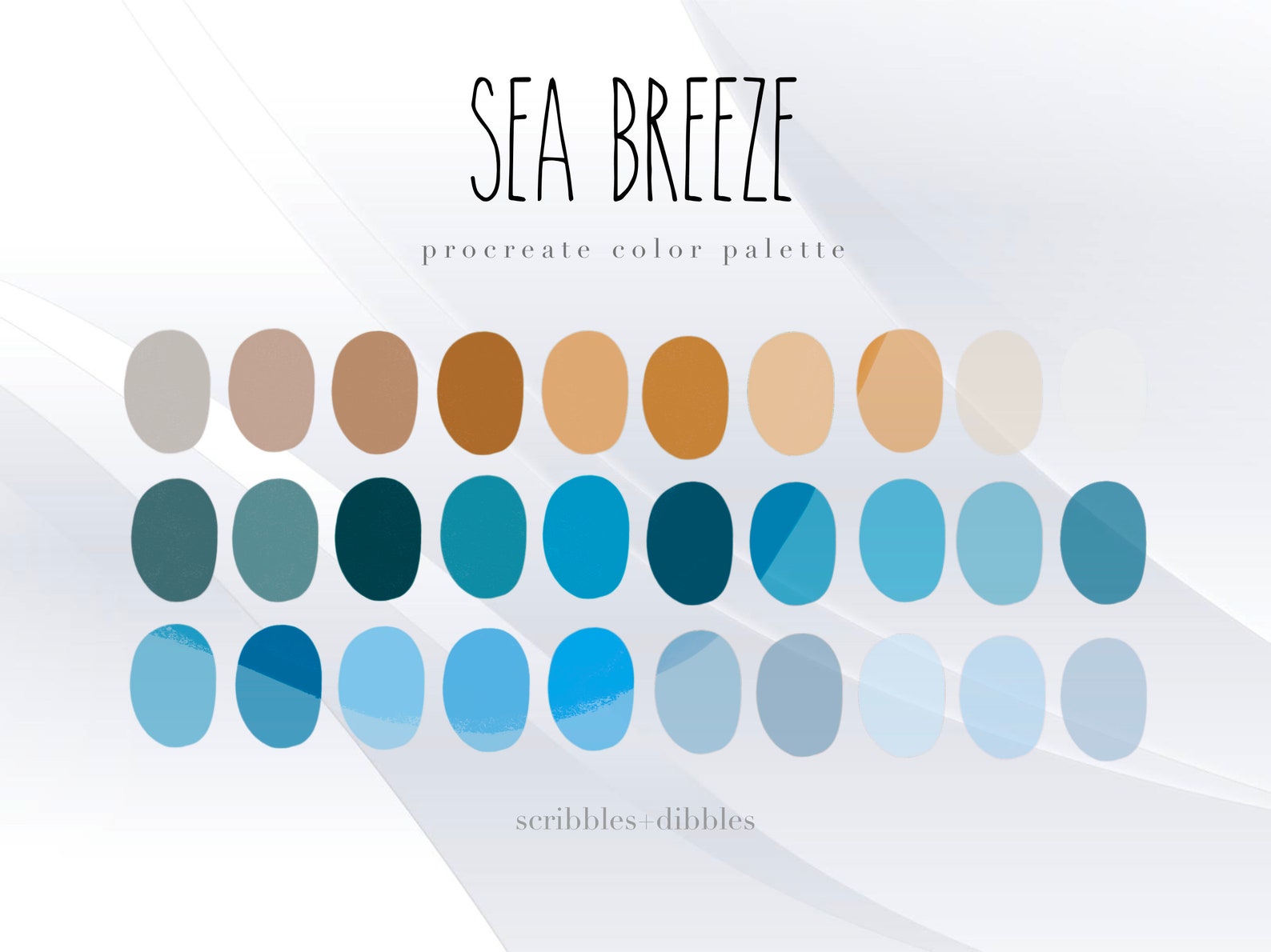 Sea Breeze Procreate Color Palette 30 Handpicked Swatches - Etsy