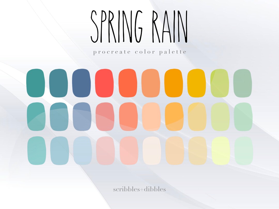 Spring Rain Procreate Color Palette 30 Handpicked Swatches - Etsy