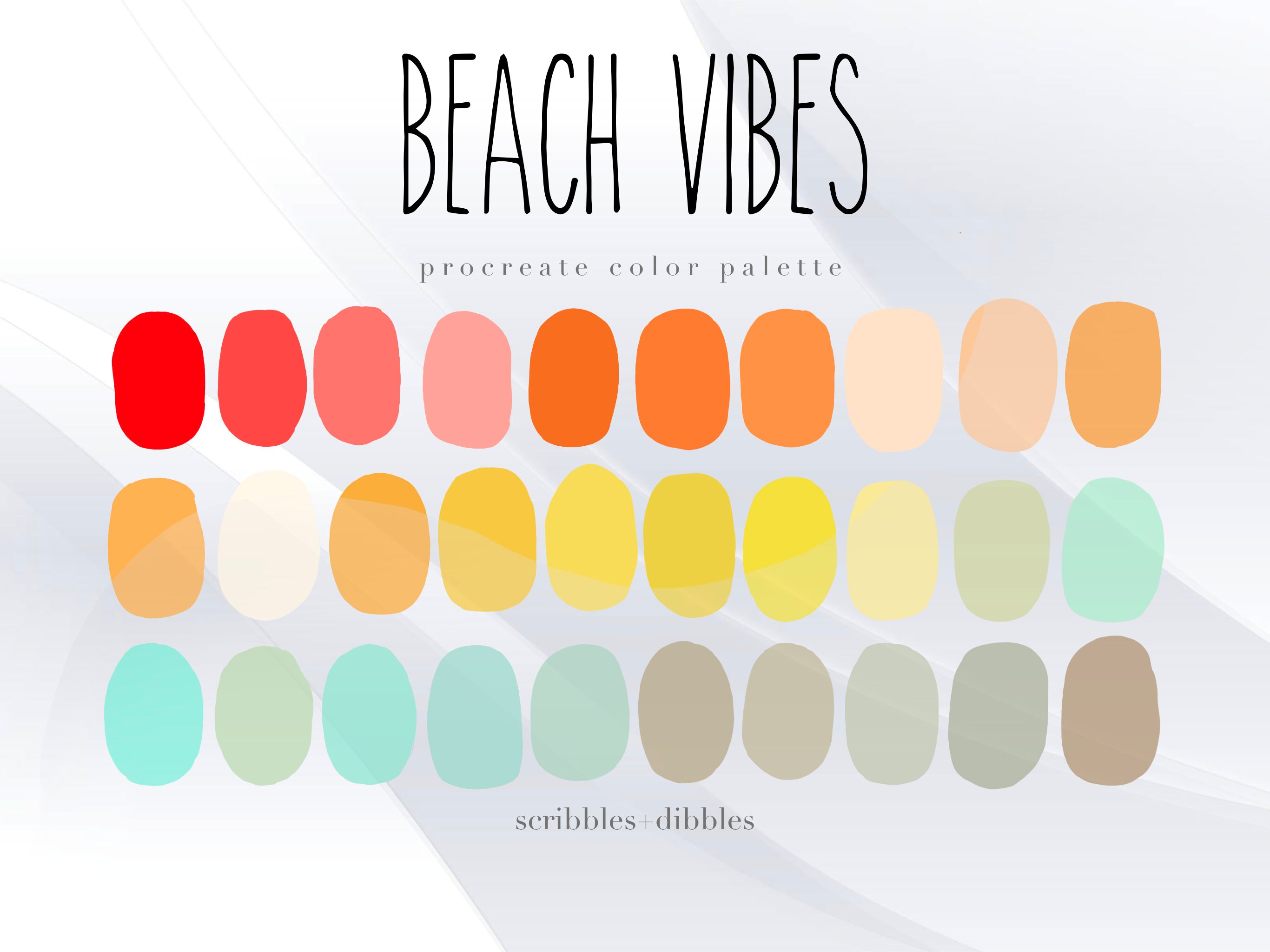 Beach Vibes Procreate Color Palette 30 Handpicked Swatches - Etsy