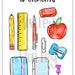 School Supplies Watercolor Clipart Set 300 DPI Transparent Background ...