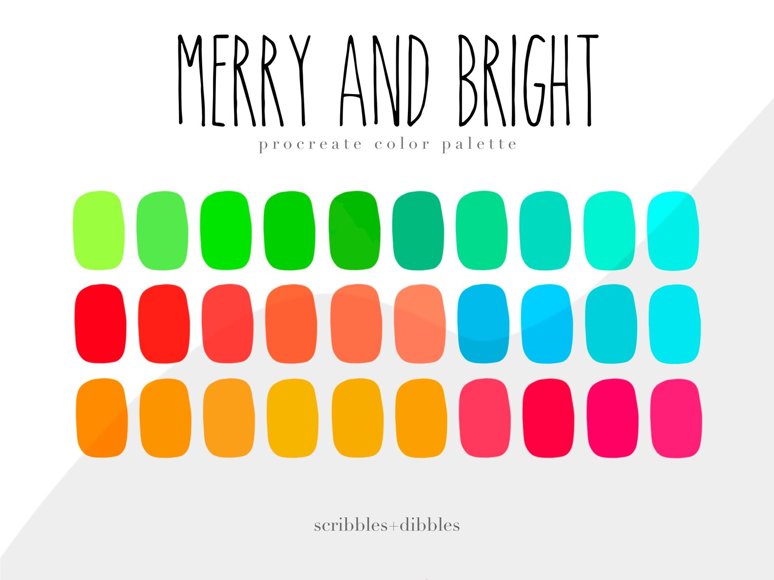 Merry and Bright Procreate Color Palette 30 Handpicked Swatches - Etsy