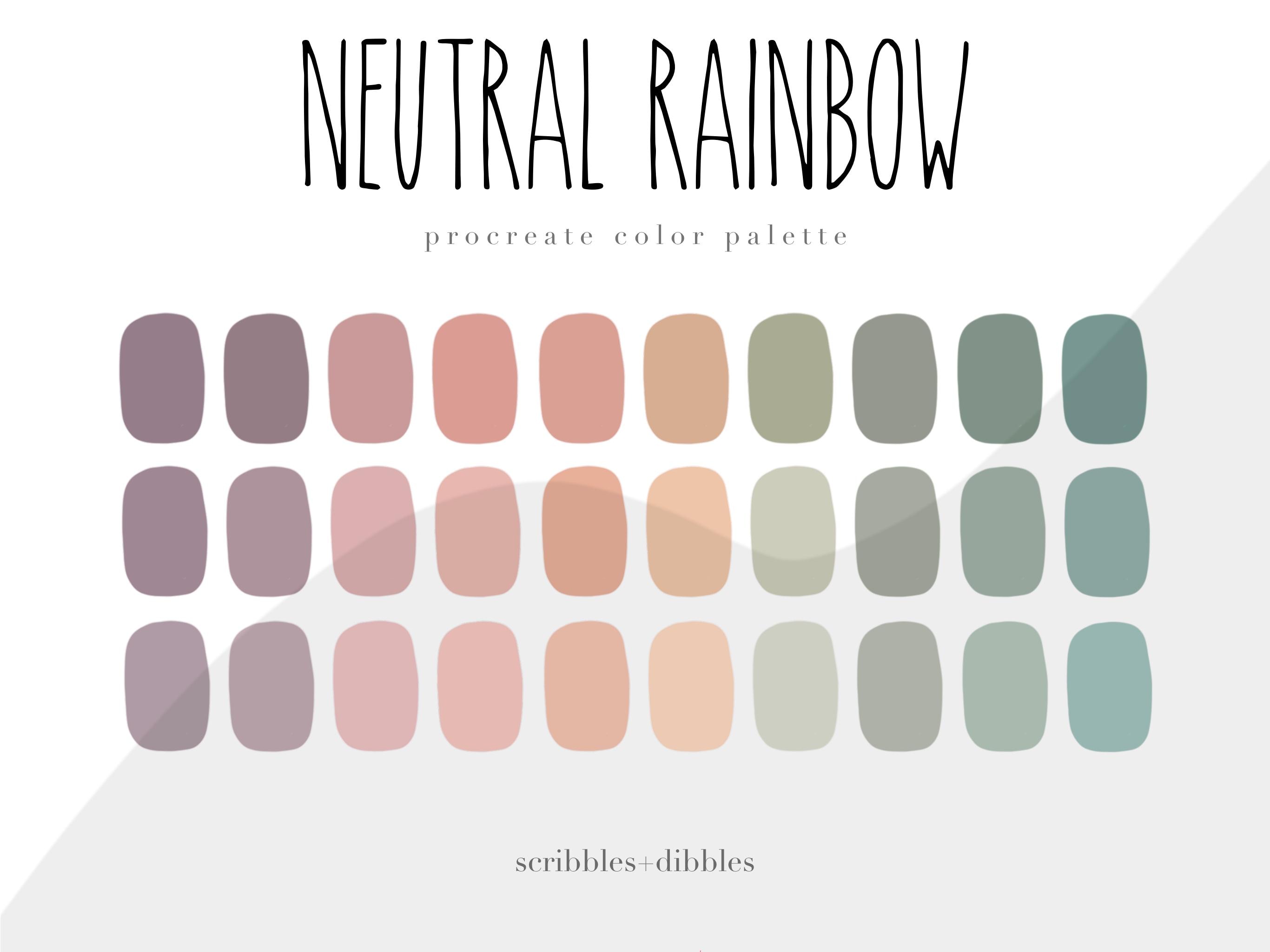 Neutral Rainbow Procreate Color Palette 30 Handpicked Swatches - Etsy