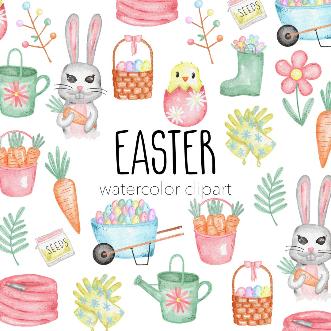 Commercial Use Easter Clipart Set 300 DPI Transparent Background - Etsy